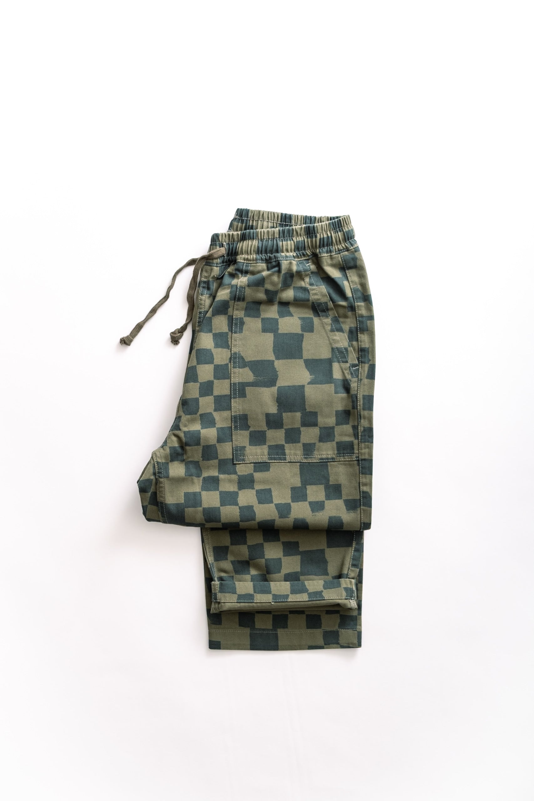 CHEF PANT - OLIVE CHECKER